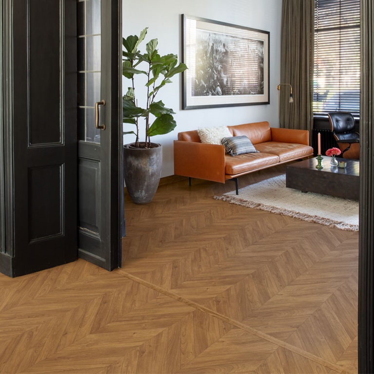 Impressive Patterns Chevron Oak Brown - Toons Furnishers